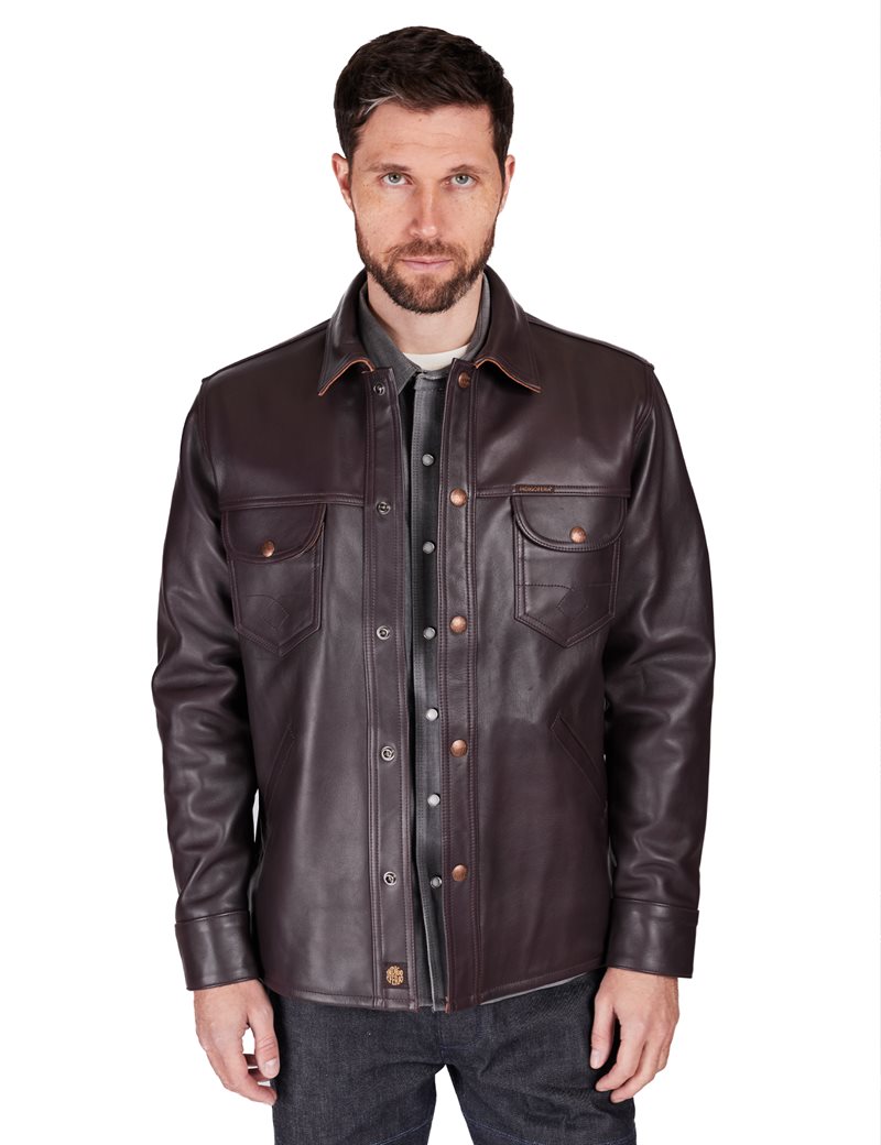 Indigofera - Eagle Rising Leather Jacket - Dark Burgundy Tea Core