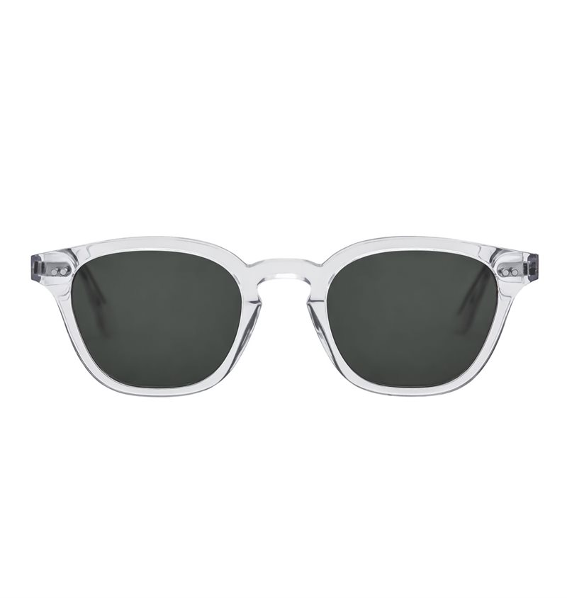 Monokel Eyewear - River Crystal Sunglasses - Green Solid Lens
