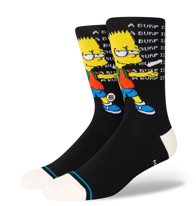 Stance - The Simpsons Troubled Crew Sock - Black | Sverige