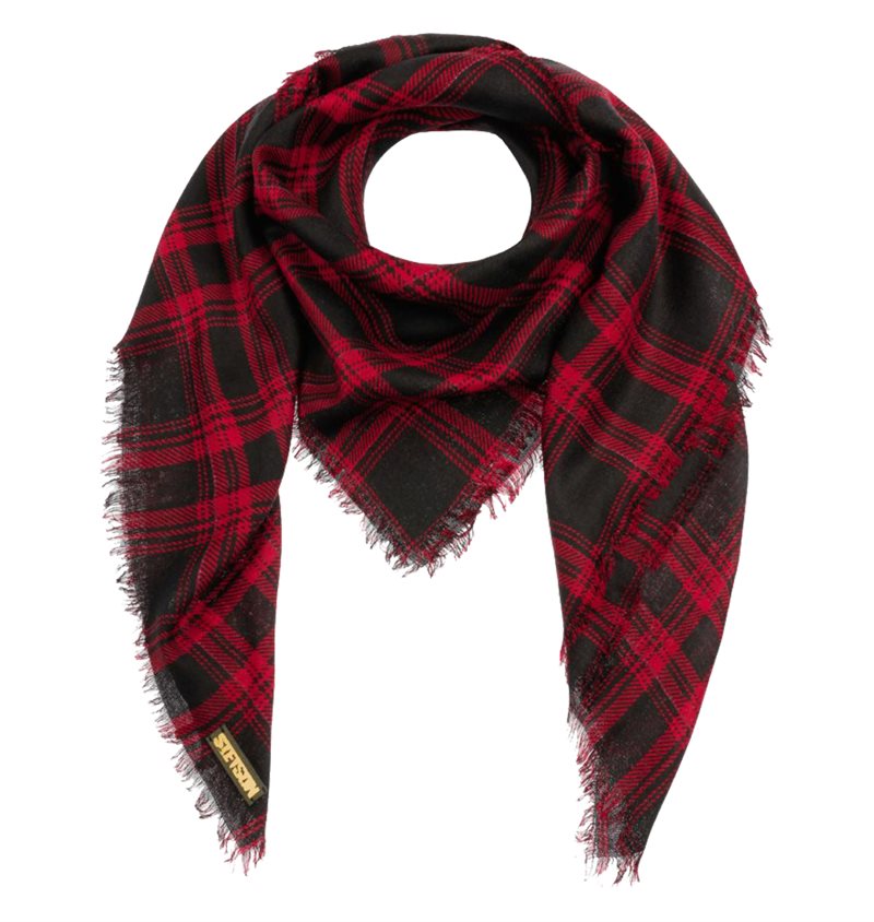 Stetson - Country Check Wool Scarf - Oxblood | Sverige