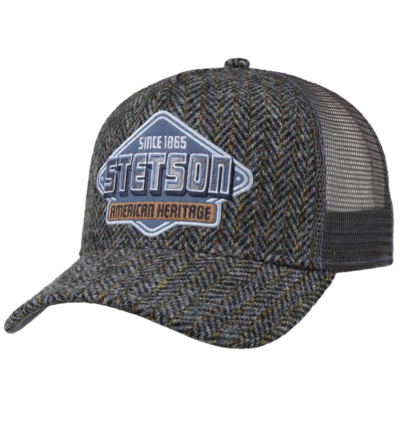 Stetson - Harris Tweed Trucker Cap - Grey | Sverige