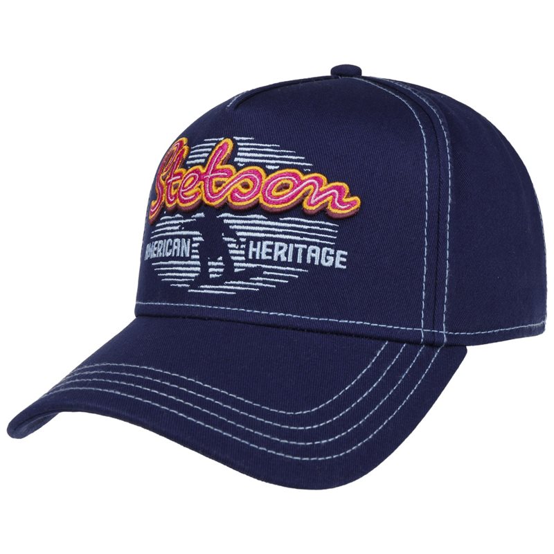 Stetson - Neon Wordmark Trucker Cotton Cap - Navy