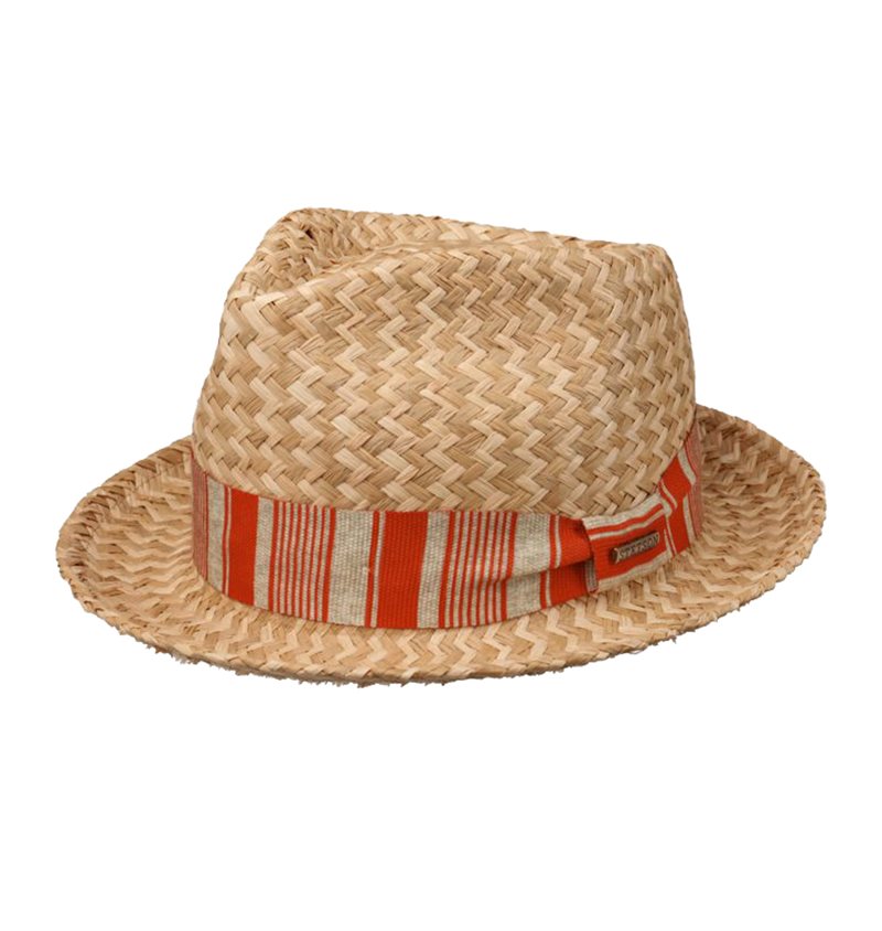 Stetson - Straw Herringbone Raffia Player Hat - Brown | Sverige