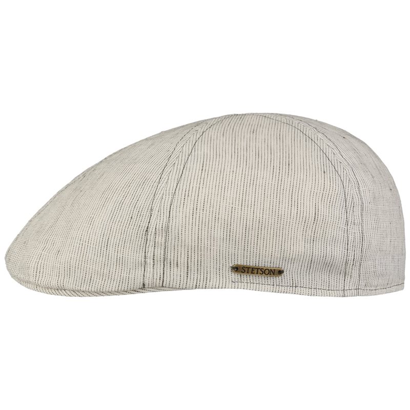 Stetson - Texas Linen Stripe Flat Cap - Oatmeal | Sverige