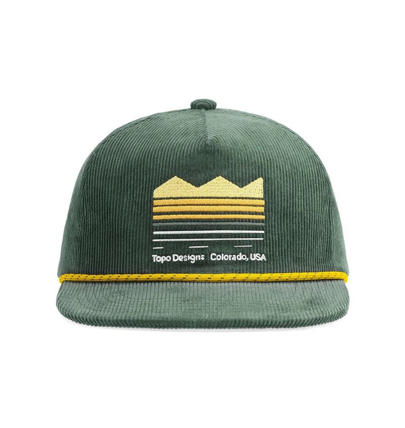 TOPO Designs - Corduroy Trucker Hat Strata Map - Olive | Sverige