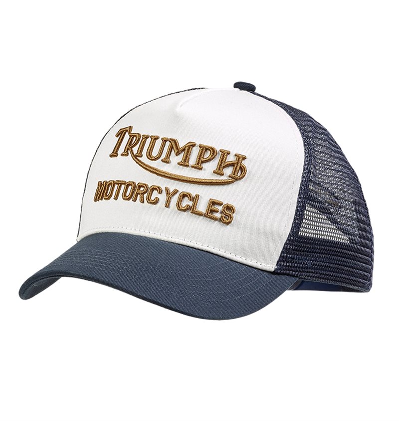 Triumph Motorcycles - Oil Trucker Heritage Logo Cap - Retro Blue