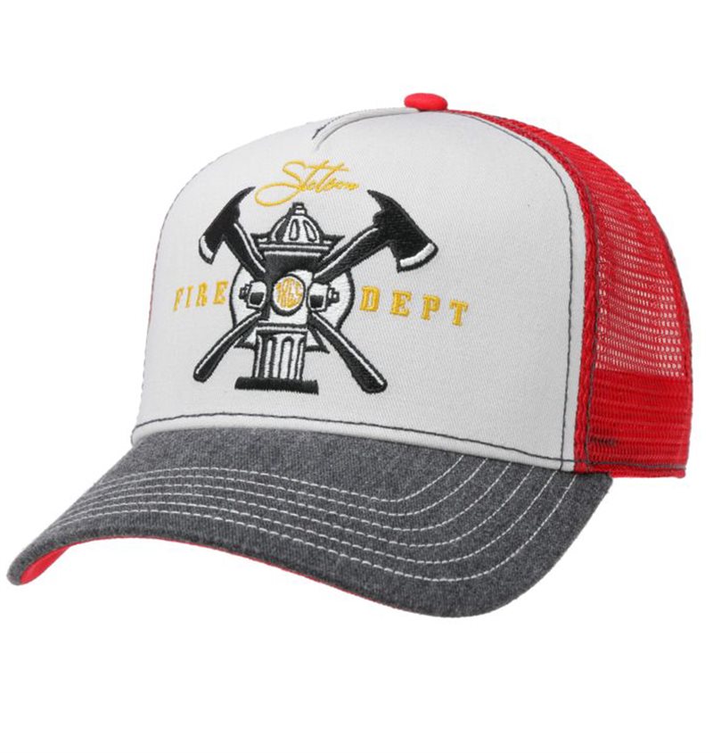 Stetson - Fire Department Trucker Cap - Red/Grey