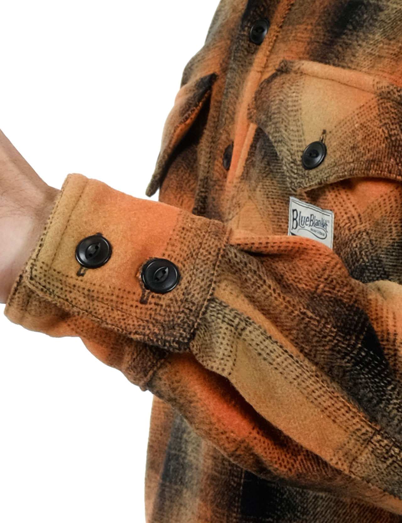 Blue Blanket - S10 CPO Pop Over Heavy Wool Shirt - Burnt Orange