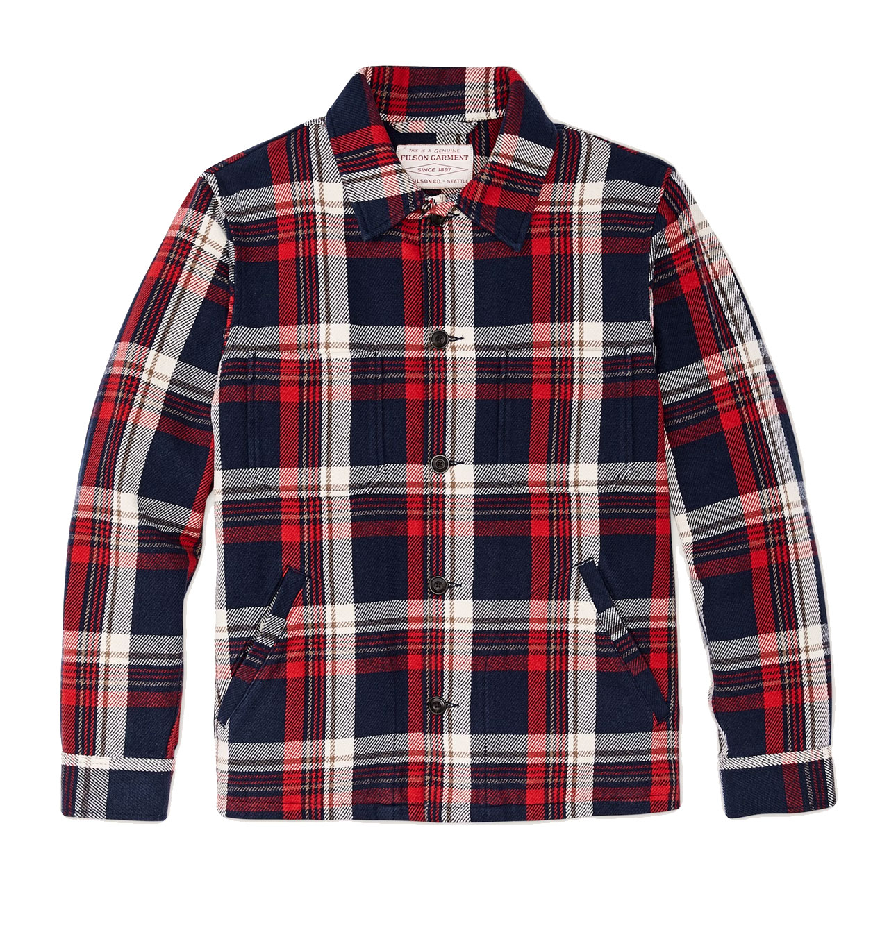 Filson - Deer Island Ranch Coat - Navy/Red Multi Plaid | Sverige