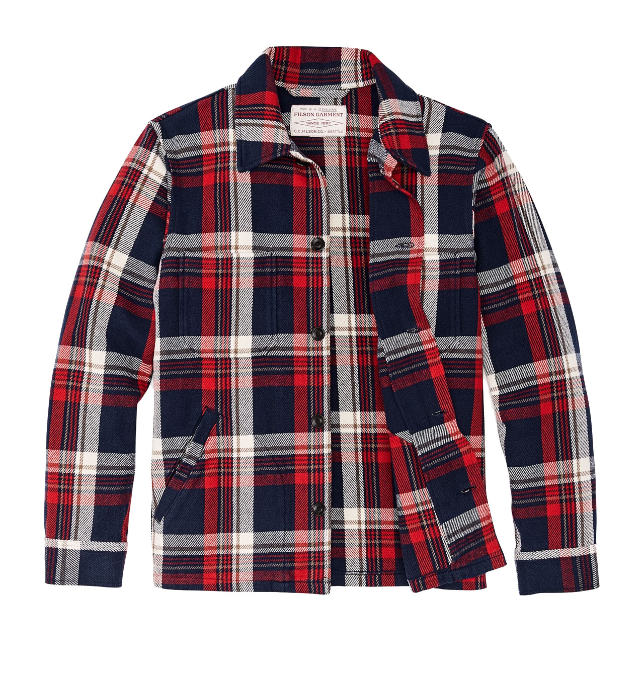 Filson - Deer Island Ranch Coat - Navy/Red Multi Plaid Filson - Deer Island Ranch Coat - Navy/Red Multi Plaid