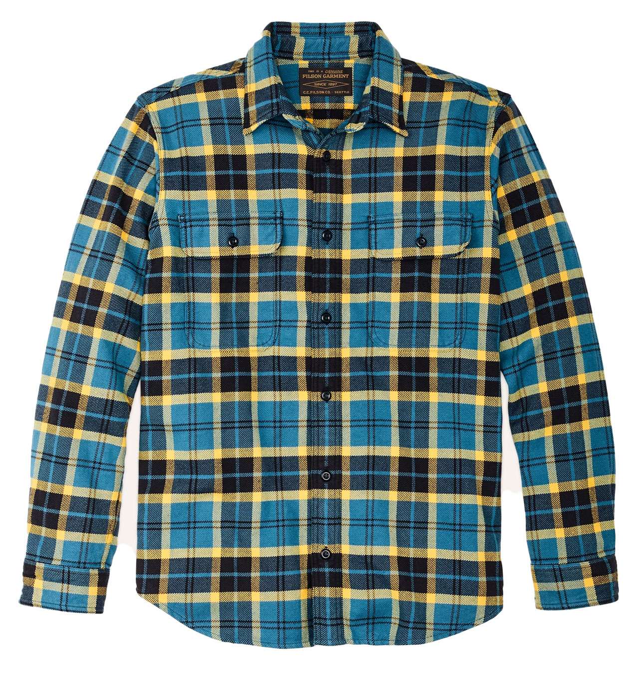 Filson - Vintage Flannel Work Shirt - Blue Ash/Gold Plaid | Sverige