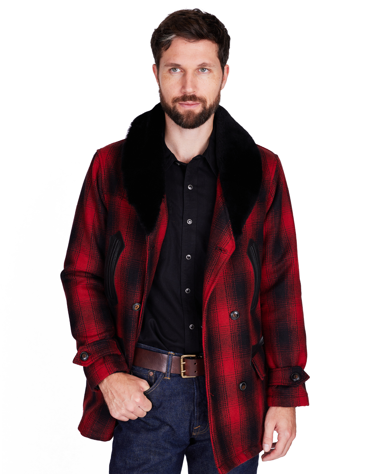 Freenote Cloth - Tolgate Wool Ranch Coat - Red Plaid | Sverige
