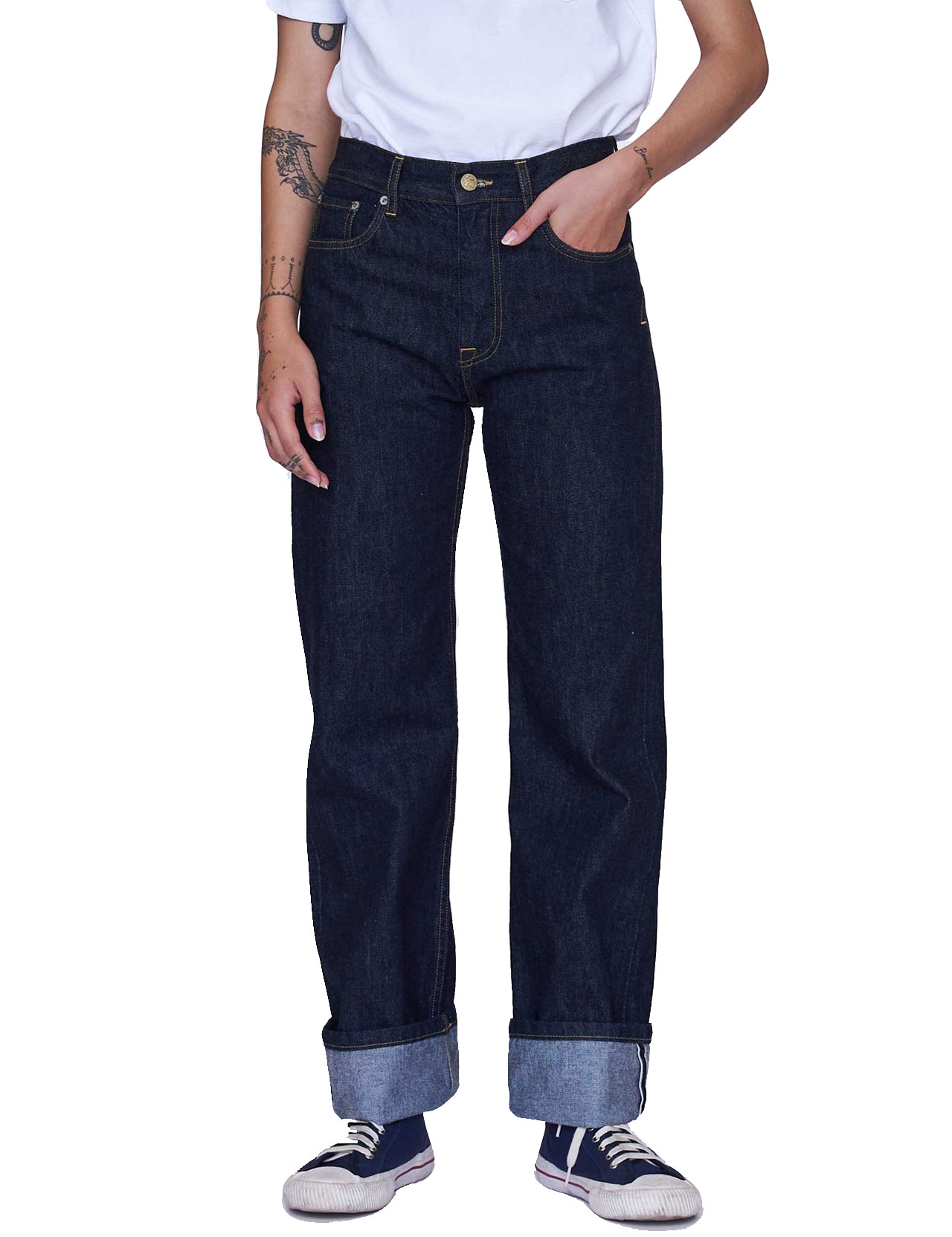 Girls Of Dust - Georgia High Waist Straight Selvedge Denim Jeans - Ind