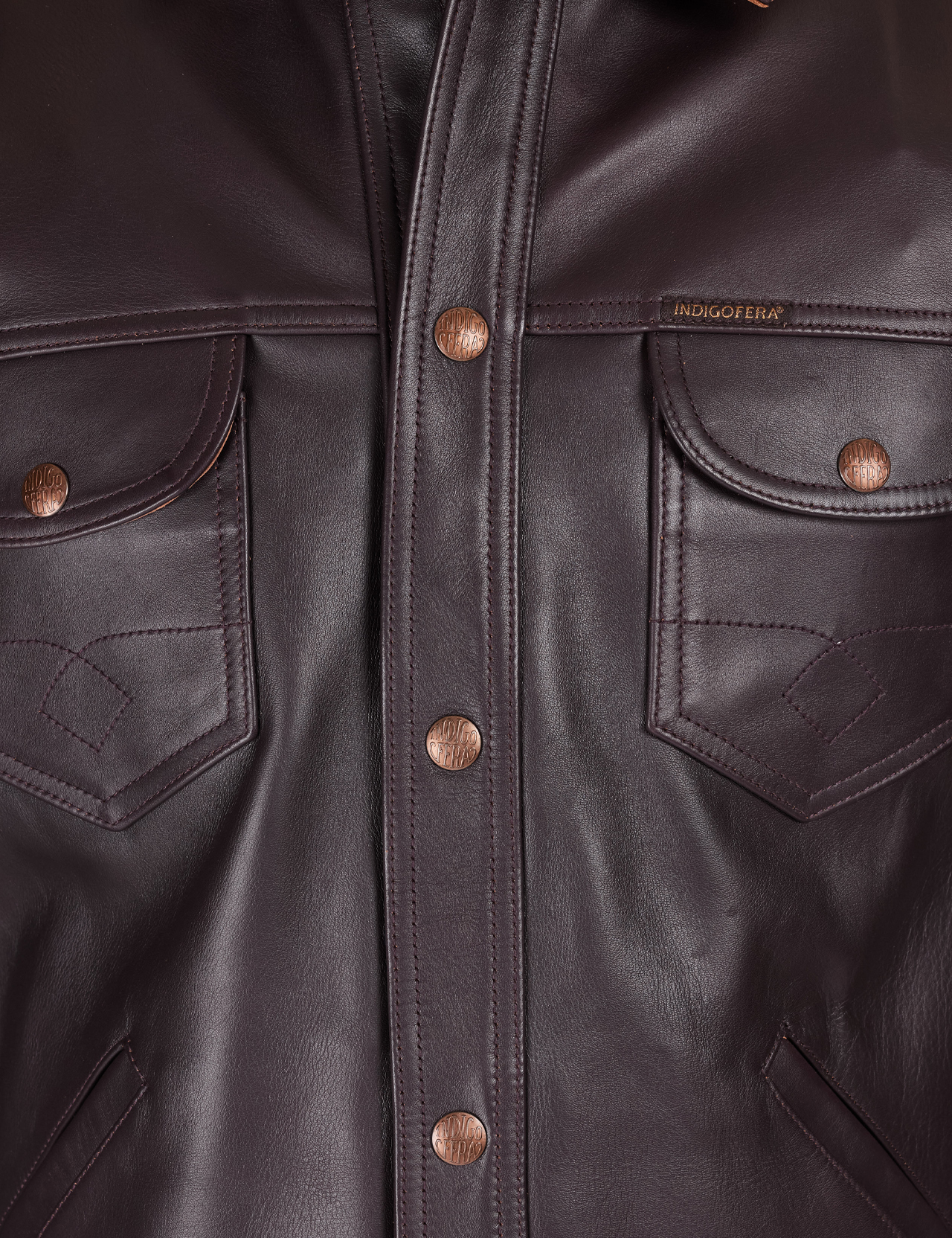 Indigofera - Eagle Rising Leather Jacket - Dark Burgundy Tea Core