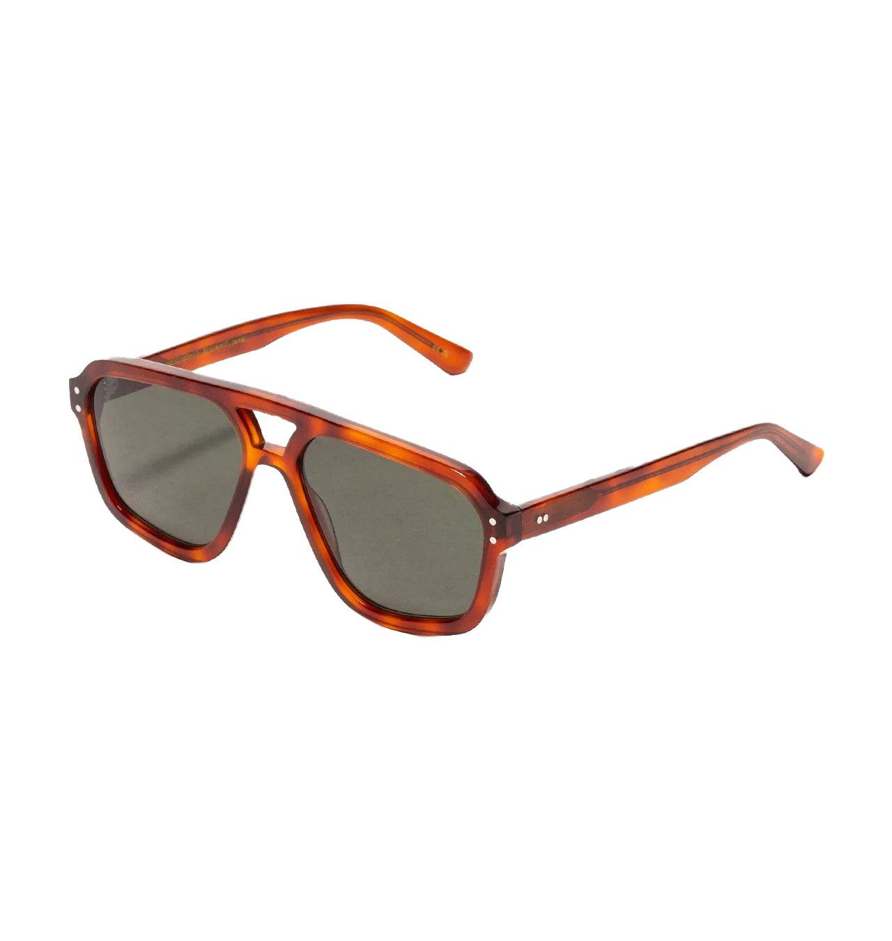 Monokel Eyewear - Jet Amber Sunglasses - Green Solid Lens