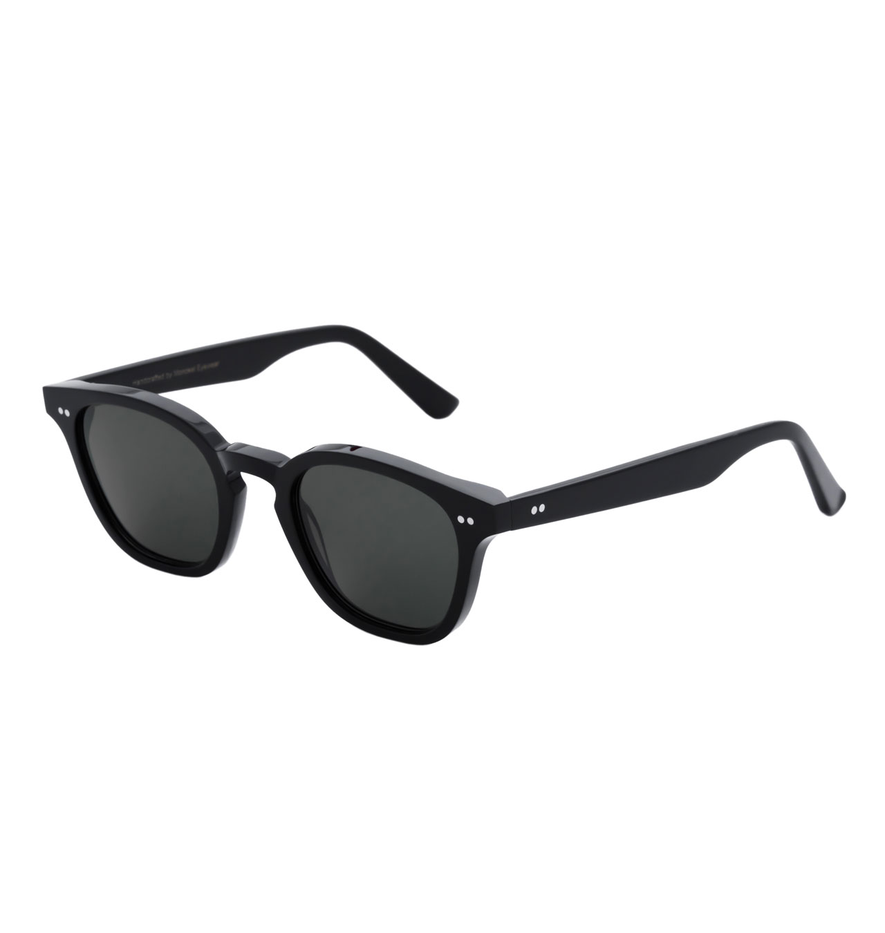 Monokel Eyewear - River Black Sunglasses - Green Solid Lens