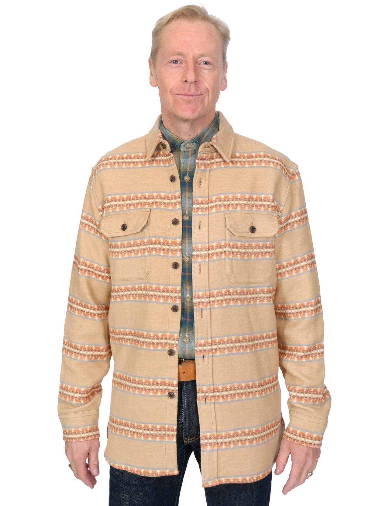 Pendleton - Driftwood Doublesoft Shirt - Tan Pinto Mountain