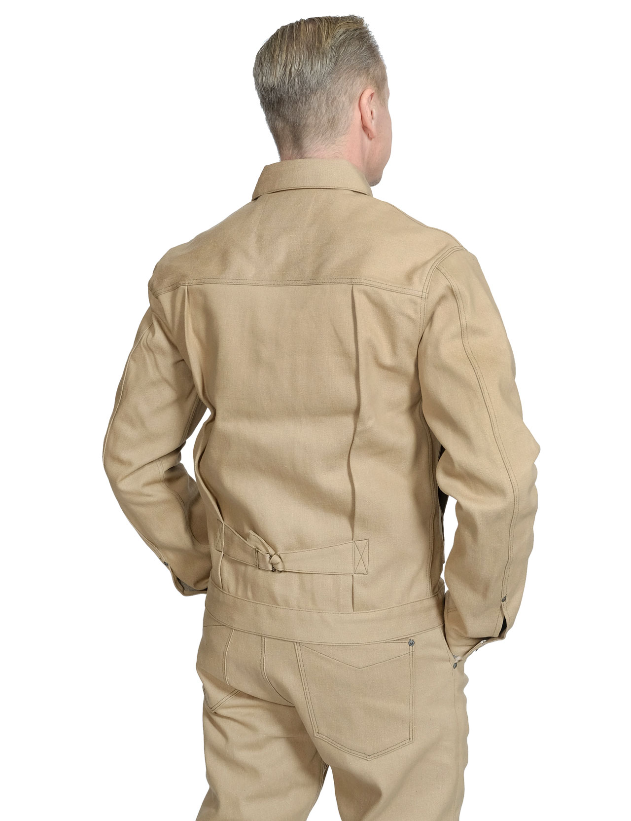 Stevenson Overall Co. - Rancher 202 Rigid Denim Jacket - Beige | Sveri