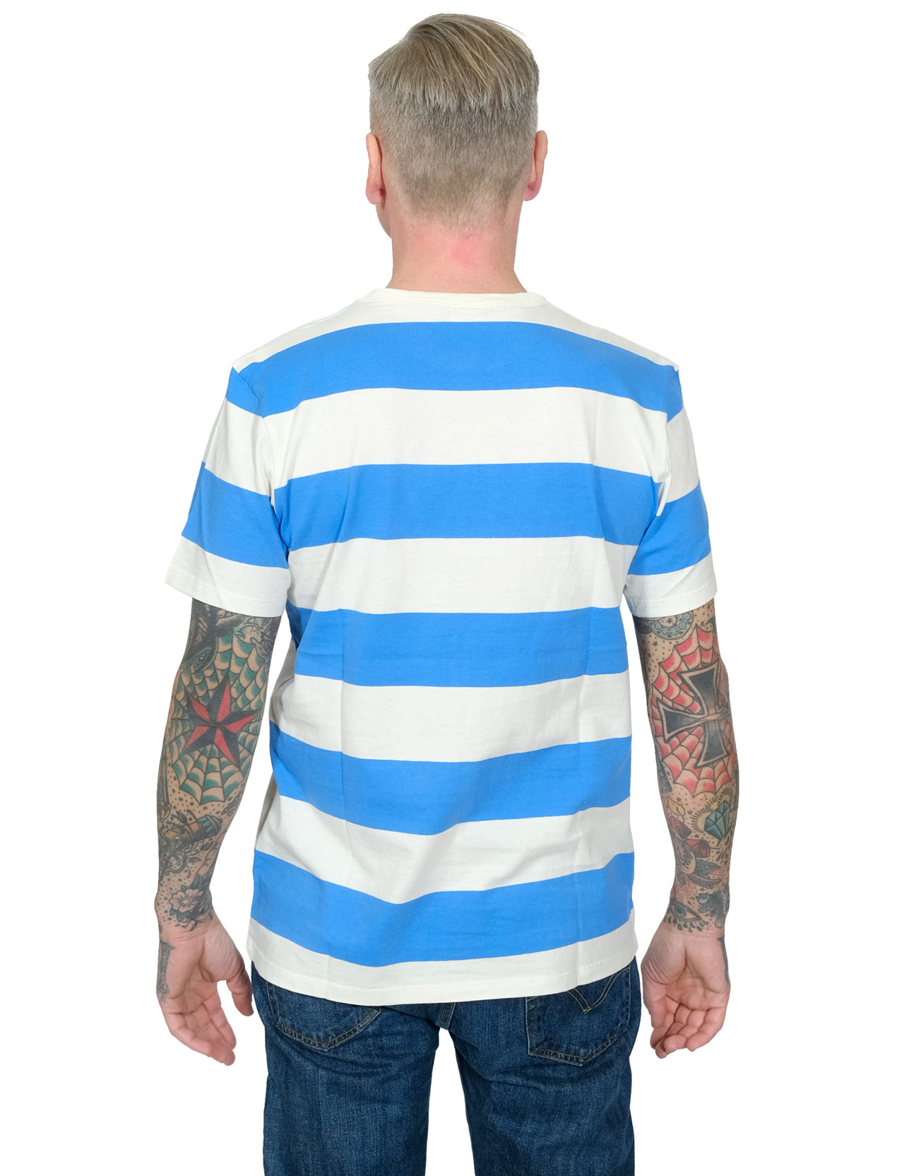 TSPTR - Border Stripe Tee - Antique White/Royal | Sverige